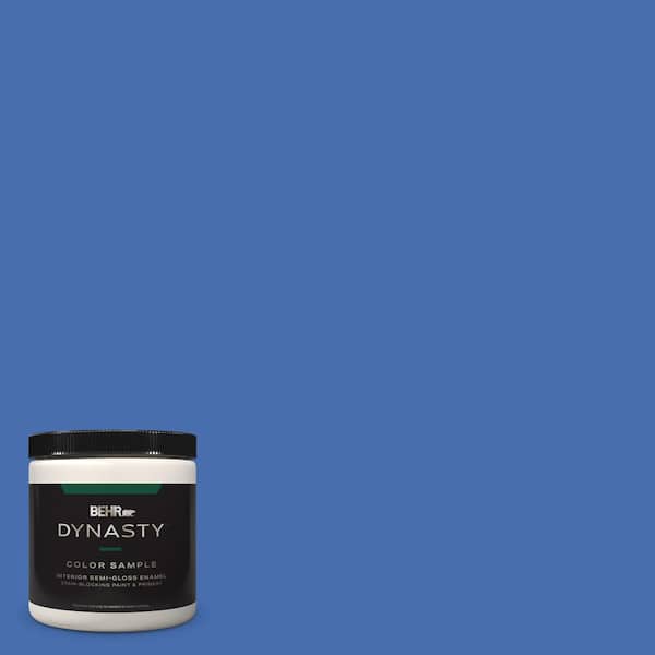 BEHR DYNASTY 8 oz. #PPU15-05 New Age Blue One-Coat Hide Semi-Gloss ...