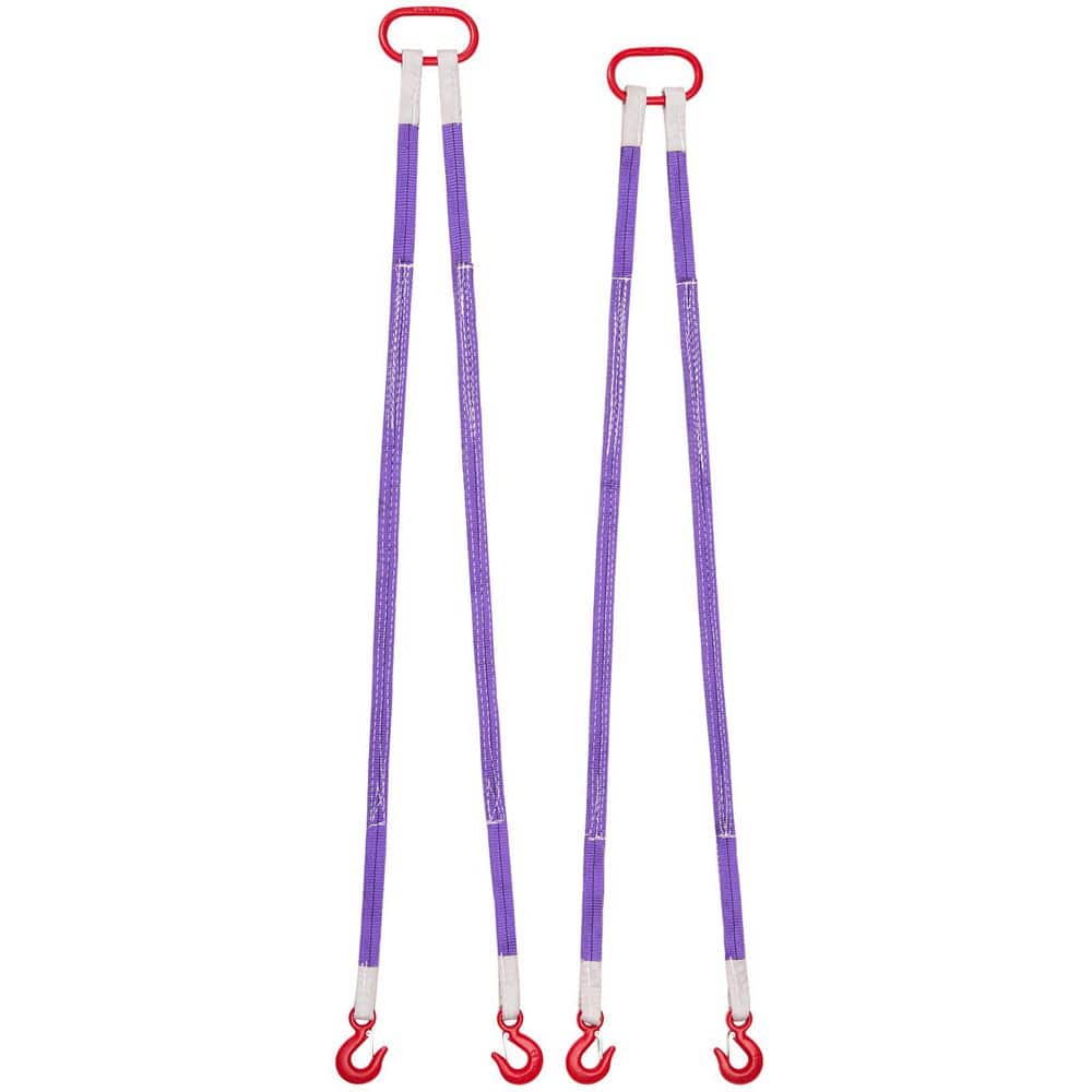 SKYSHALO Lifting Sling Straps, Two-Leg Polyester Bridle Sling with ...