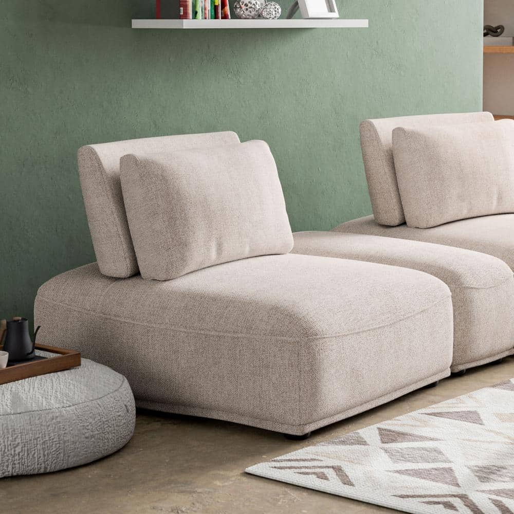 Furniture of America Fairwind 37 in. Armless Chenille Rectangle Modular ...