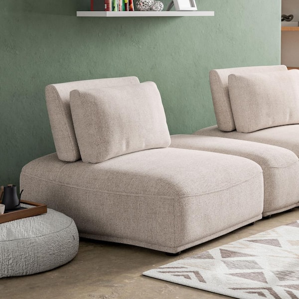 Furniture of America Fairwind 37 in. Armless Chenille Rectangle Modular ...