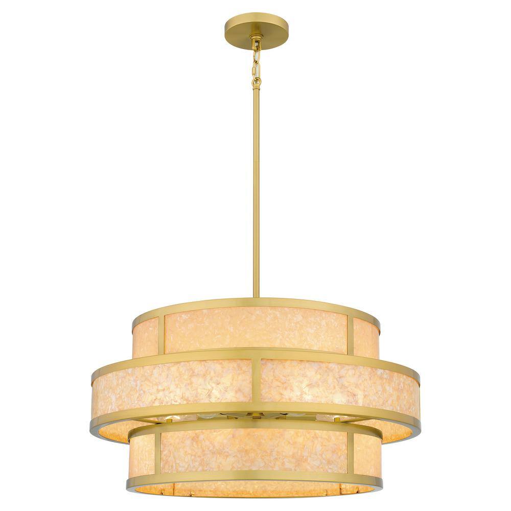 Quoizel Stoneland 100-Watt 6-Light Brushed Gold Pendant Light ...