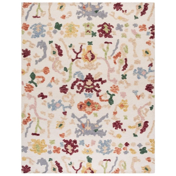 SAFAVIEH Aspen 8 ft. x 10 ft. Ivory/Red Modern Abstract Area Rug ...