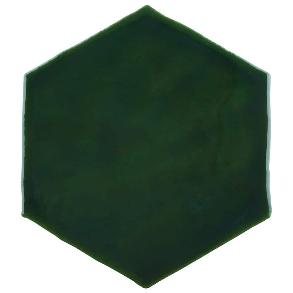 Merola Tile Viva Hex Antic Verde 5-7/8 in. x 6-3/4 in. Ceramic Wall ...
