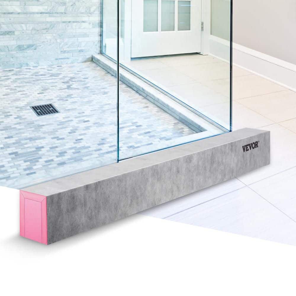 VEVOR Shower Curb 60 in. x 4 in. x 6 in. Cuttable Waterproof XPS Foam ...