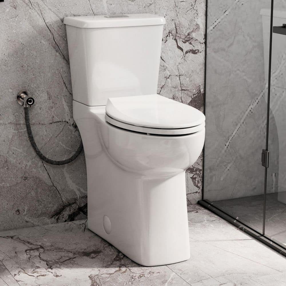 Los Flexi 21 in. 2 Piece Extra Tall Toilet for Seniors with Skirted and ...