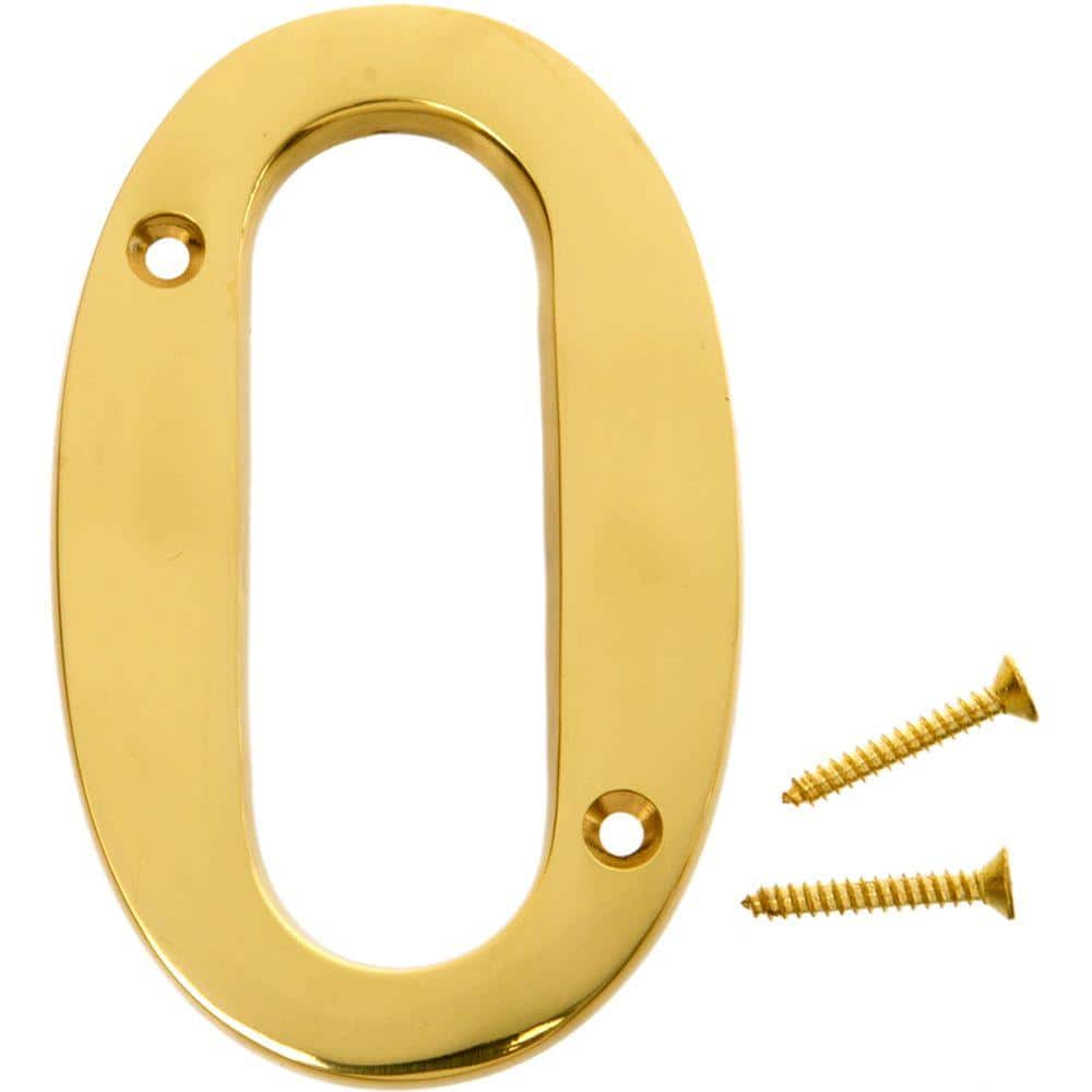 HY-KO 4 in. Premium Solid Brass Number 0 BR-90/0 - The Home Depot