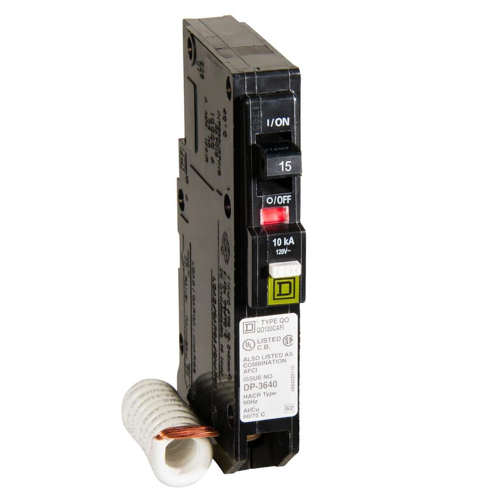 Square D QO 15 Amp Single-Pole Combination Arc Fault Circuit Breaker ...
