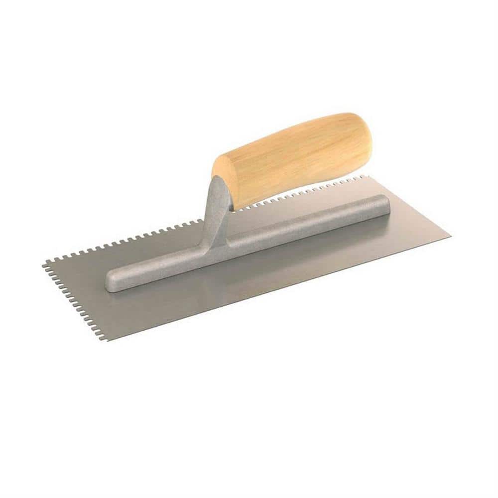 Bon Tool 11 in. x 4-1/2 in. U-Notched Trowel with Notch Size 1/8 in. x ...