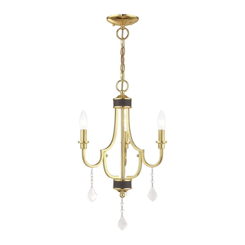 AVIANCE LIGHTING Bradshaw 3-Light Polished Brass Mini Chandelier with ...