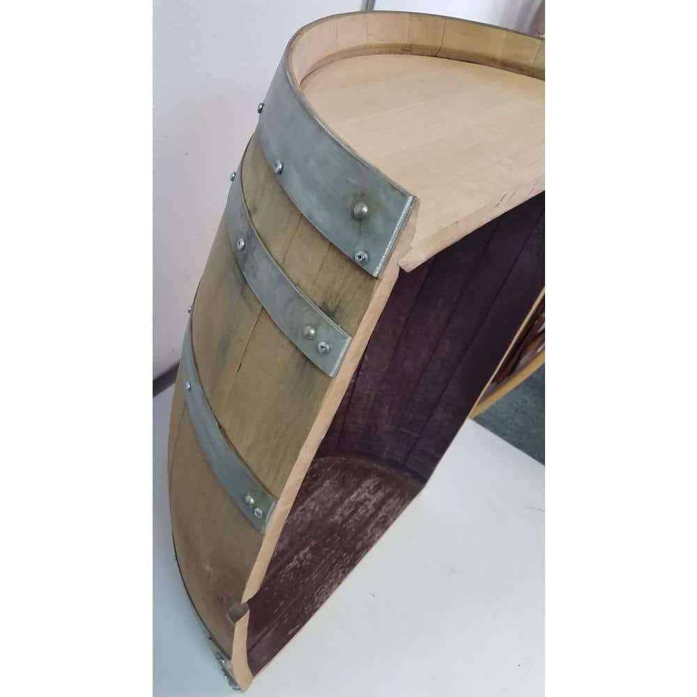 Buy 26 in. W x 35 in. H Lacquer Oak Wood Split Wine Barrel Stand Online ...