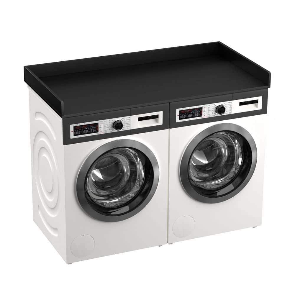 VEIKOUS 54 in. W Bamboo Modern Rectangle Washer and Dryer Countertop ...