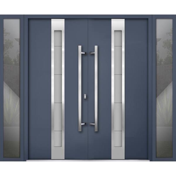 VDOMDOORS 1717 96 in. x 80 in. Left-hand/Inswing 2 Sidelites Tinted ...