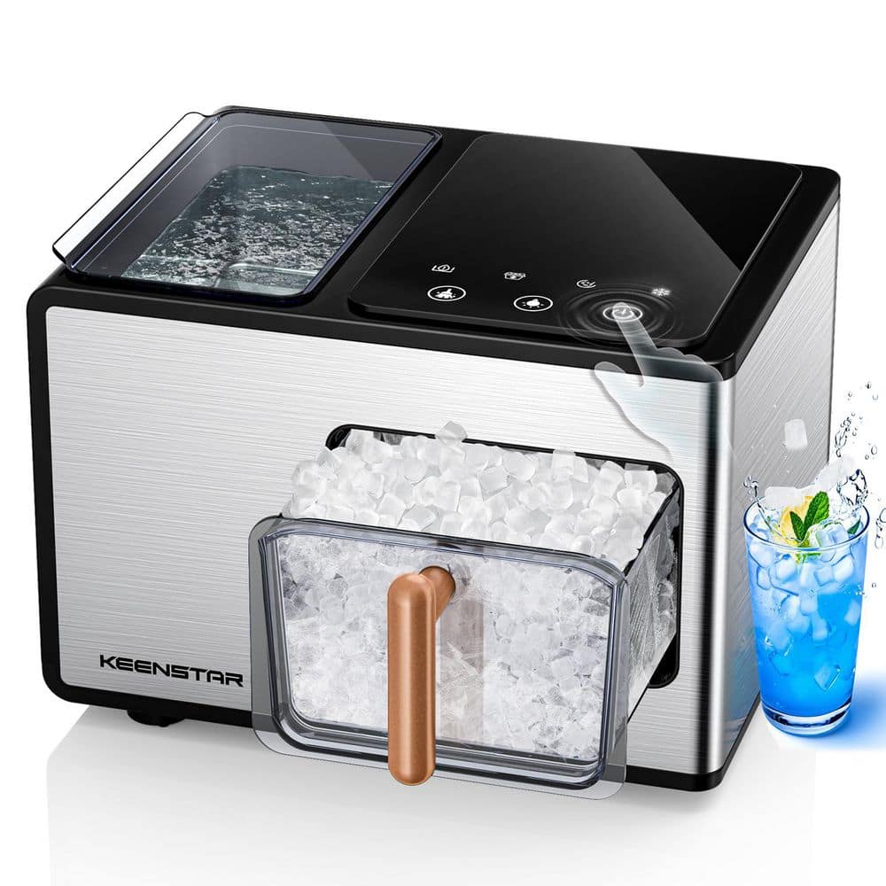 COTLIN 20 in. 40 lb. Portable Ice Maker in Silver with Timer ICEMAKER ...