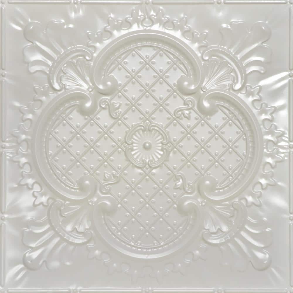 FROM PLAIN TO BEAUTIFUL IN HOURS Majestic Eggshell White 2 ft. x 2 ft ...