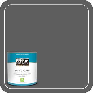 BEHR MARQUEE 1 qt. #N520-6 Asphalt Gray Semi-Gloss Enamel Exterior ...