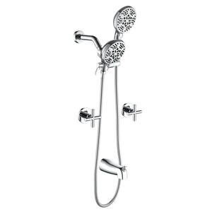 Miscool Vara 2 Cross Handle 7-Spray 3-Way Tub and Shower Faucet 1.8 GPM ...