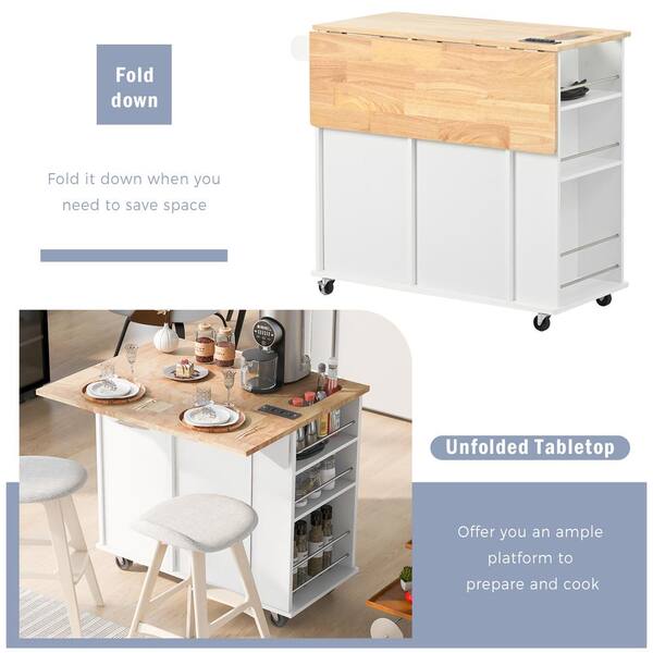 Runesay White Rubberwood Folding Cable Countertop 39.8 in. W Runesay White Rubberwood Folding Cable Countertop 39.8 in. W