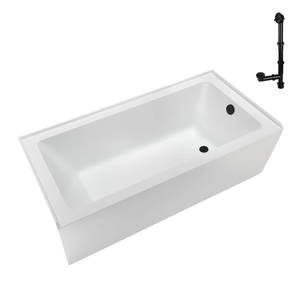 Streamline 66 in. x 32 in. Soaking Acrylic Alcove Bathtub with Right ...