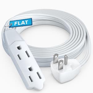 MAXIMM 15 ft. 16/3 Light Duty Indoor Extension Cord Flat Plug Flat Wire ...