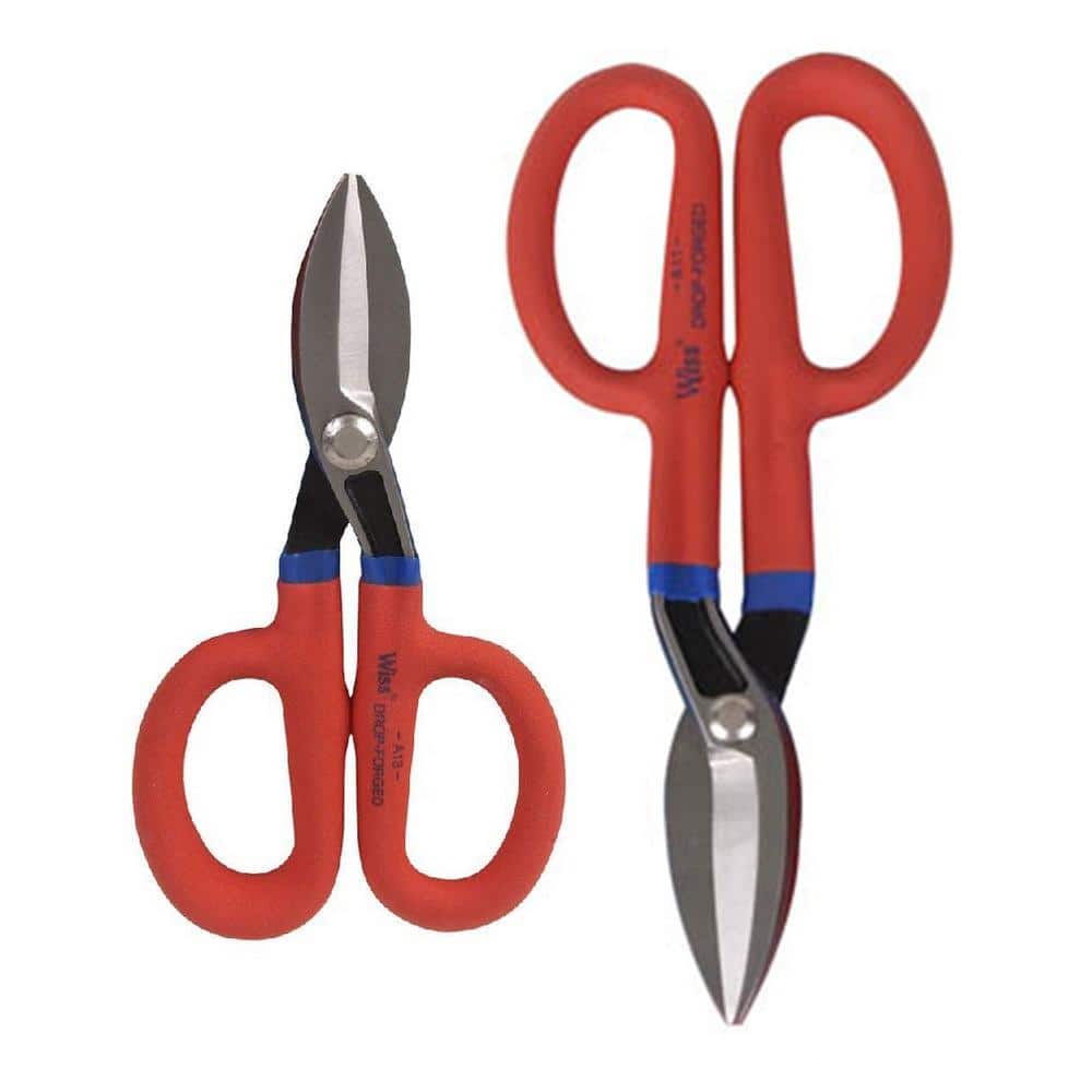 Crescent Wiss 7 in., and 9.75 in. Straight Cut Tinner Snip Set (2-Piece ...