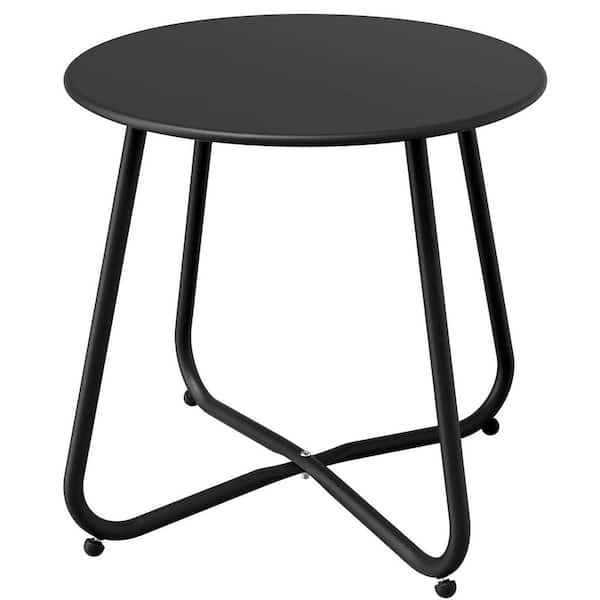 MEOOEM 18 in. Outdoor Side Table Round End Table Accent Table for ...
