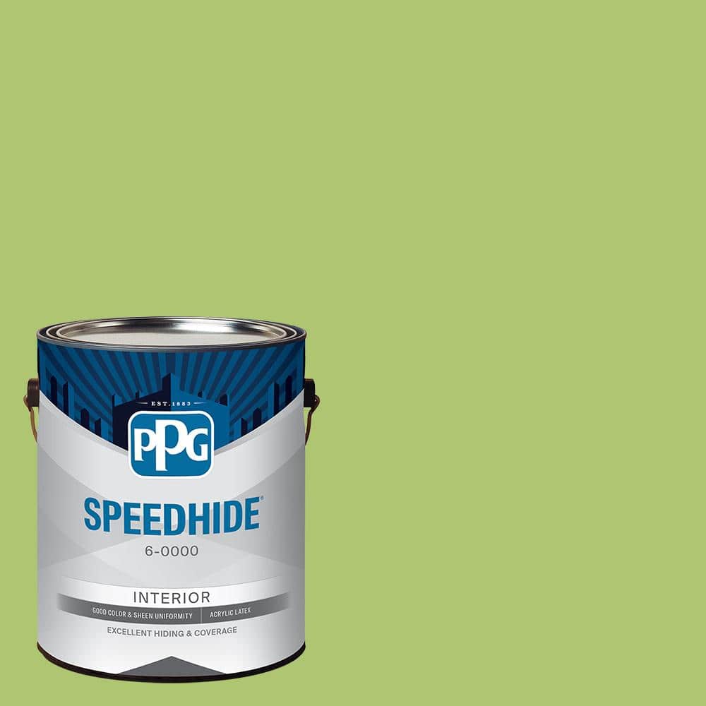 SPEEDHIDE 1 gal. PPG1222-5 Lime Green Satin Interior Paint PPG1222-5SH ...