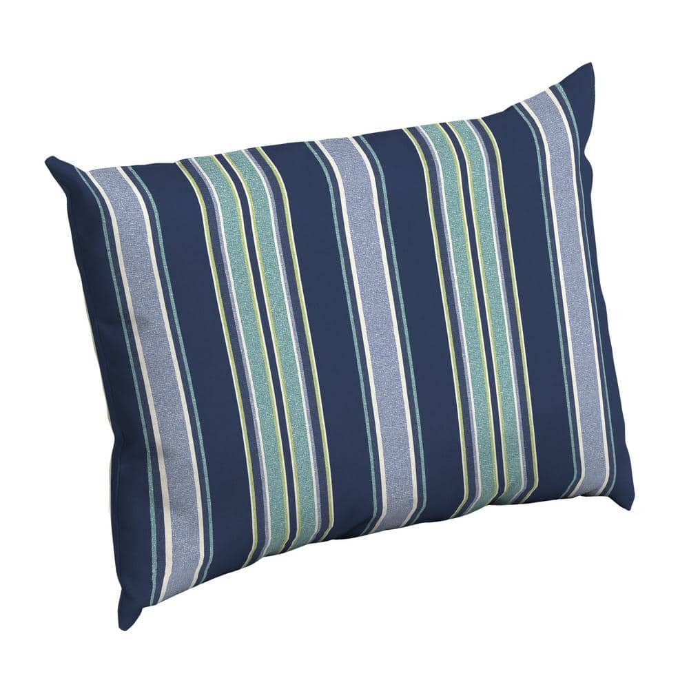 ARDEN Sapphire Blue Aurora Stripe Rectangle Outdoor Throw Pillow ...