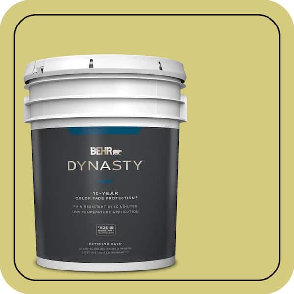 BEHR DYNASTY 5 gal. #P350-4 Spring Grass Satin Enamel Exterior Stain ...