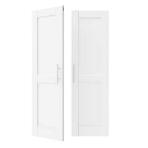 TENONER 60 in. x 80 in. Solid Wood & MDF, 2-Panel, White Primed, Pantry ...