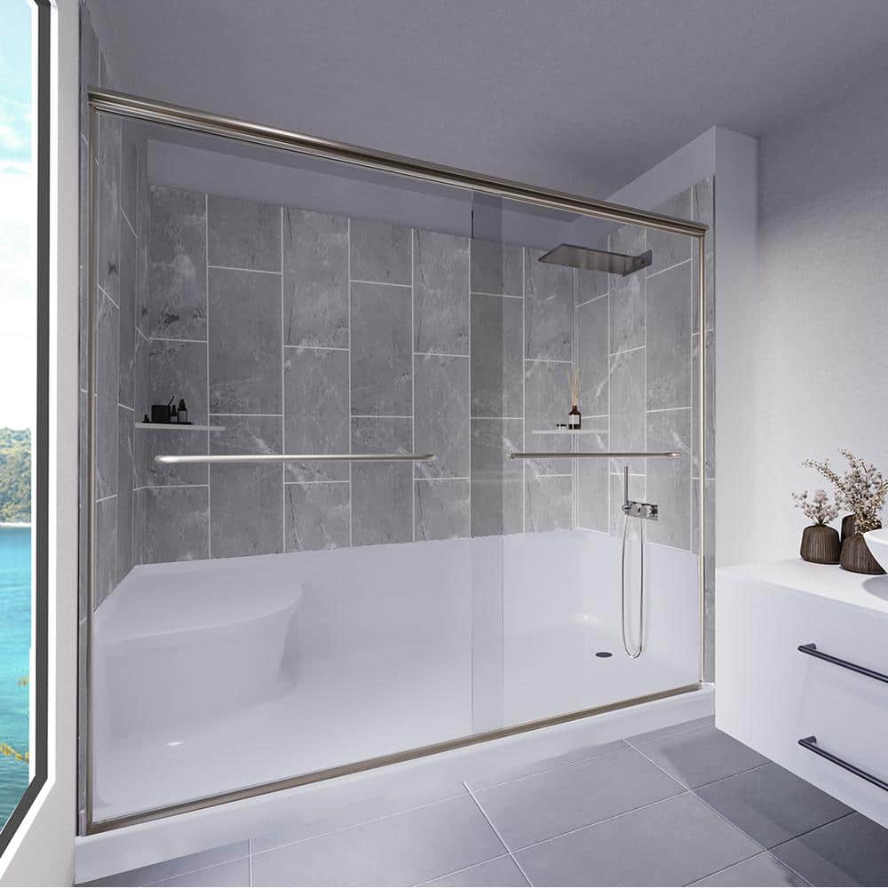 Reviews for NuVo Platinum Grey-Rainier 60 in. x 32 in. x 83 in. Base ...