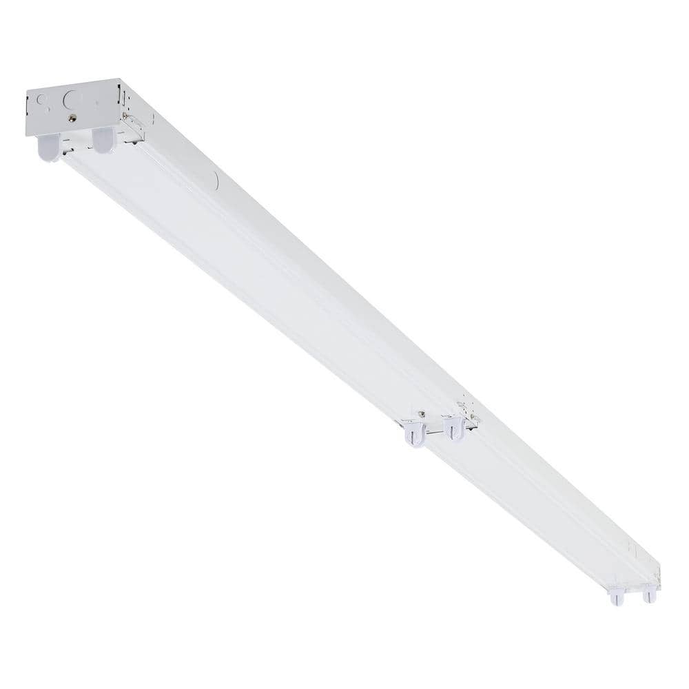 EnviroLite 8 ft. White Strip Fixture LED Ready for 4 T8 Type B Double ...