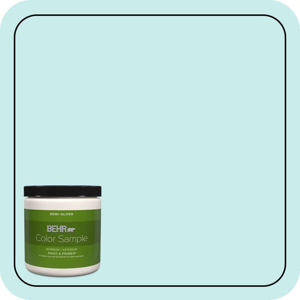 BEHR PREMIUM PLUS 8 oz. #P460-1 Morning Sky Semi-Gloss Interior ...