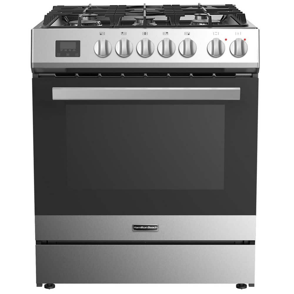 Hamilton Beach 30 in. 5-Burners Freestanding Gas Range in Stainless ...