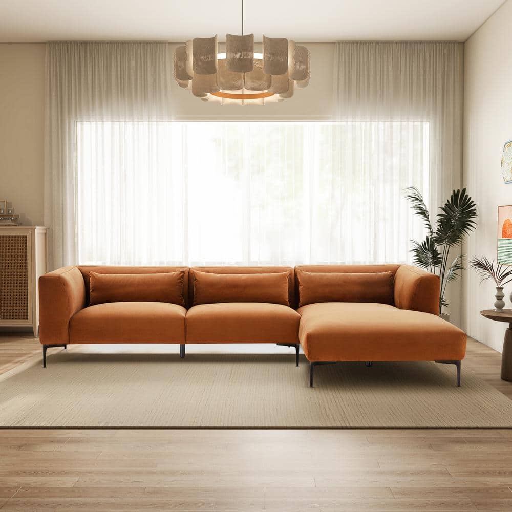 Ashcroft Furniture Co Savanna 122 in. Square Arm 2-Piece Luxury Velvet ...