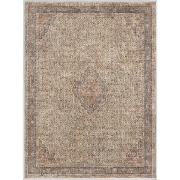 Well Woven Beige Brown 3 ft. 11 in. x 5 ft. 3 in. Asha Lilith Vintage ...
