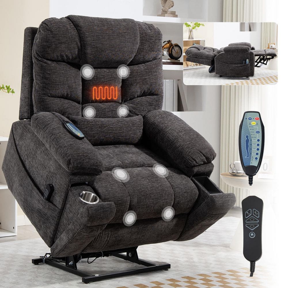aisword Functional Oversized Comfort Chenille Power Lift Recliner with ...