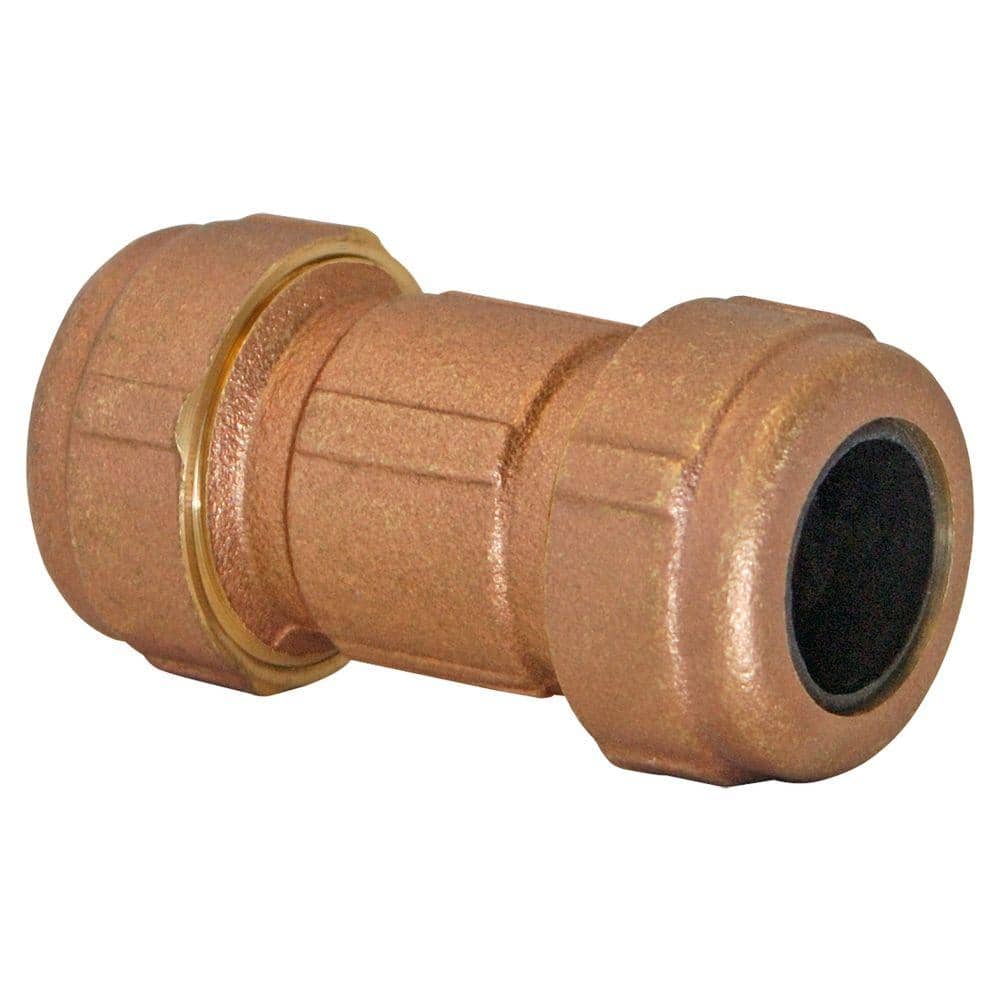 EASTMAN 3/4 in. x 1 in. x 3 in. Short Pattern Brass Compression Coupling 20525LF - The Home Depot