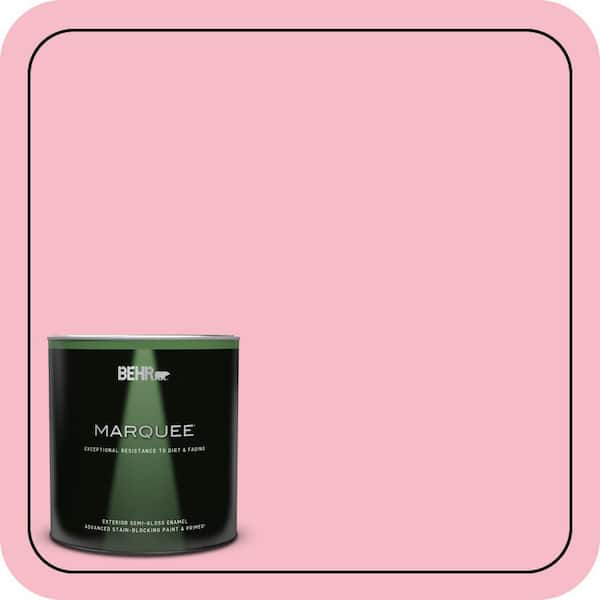 BEHR MARQUEE 1 qt. #120C-2 Pink Punch Semi-Gloss Enamel Exterior Paint ...