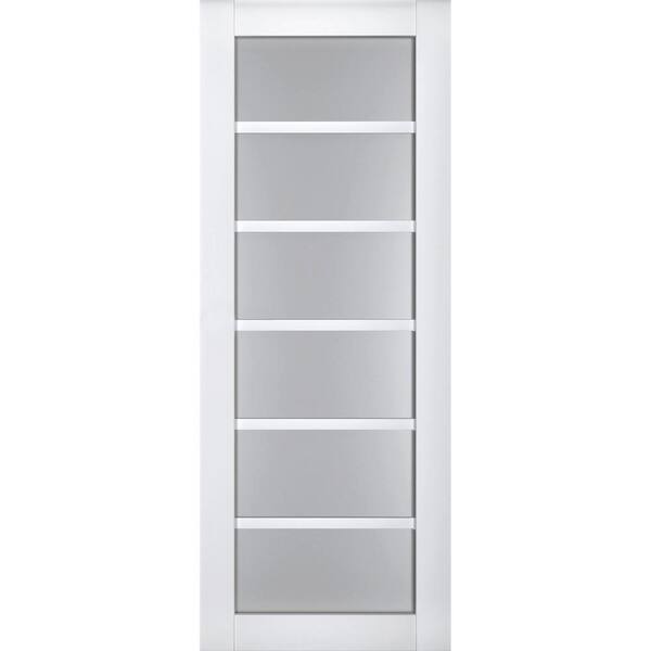 Sartodoors 18 in. x 20 in. Solid Wood Frosted glass White Interior Door ...