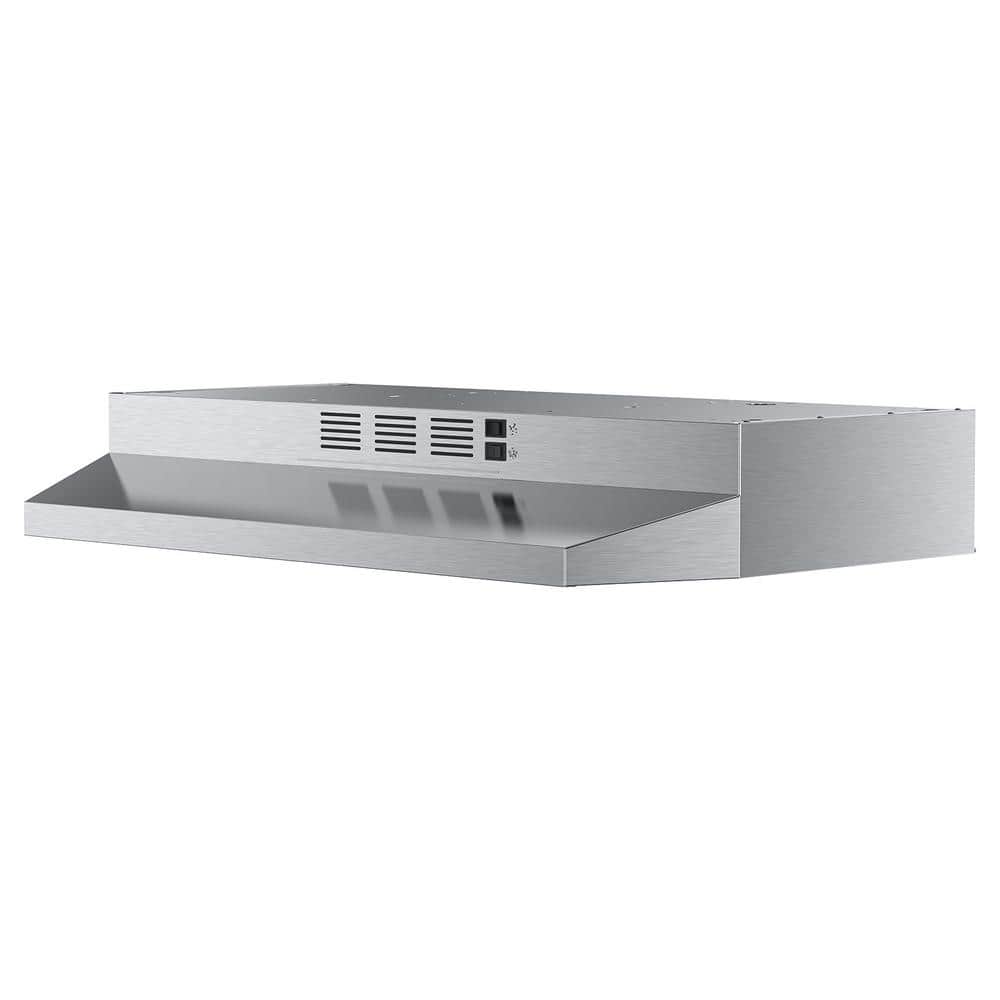 VIKIO 24 in. 300 CFM Ductless Convertible Under Cabinet Range Hood in Stainless Steel with 2-Way ...