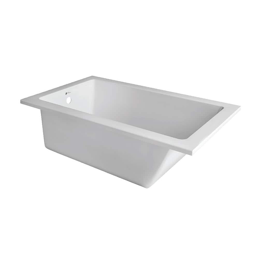 FINE FIXTURES 48 in. x 32 in. Acrylic Rectangular Drop-In Soaking ...