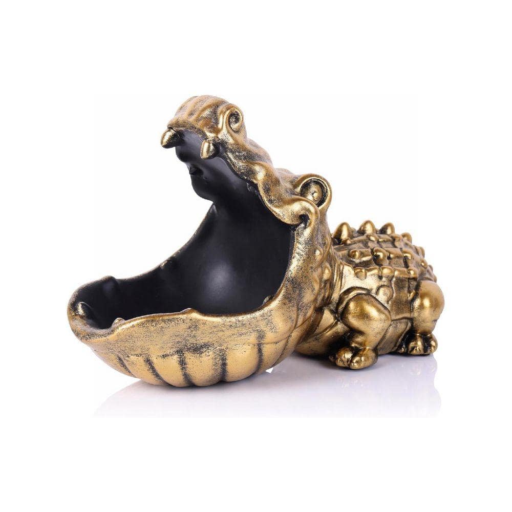 Gold Irregular Resin 11 in. Alligator Decorative Bowl HDD37JK9FH - The ...