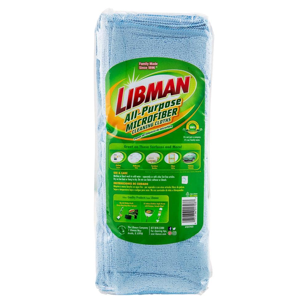 Libman 14 in. x 14 in. All-Purpose Microfiber Cloth Towels (24-Pack ...