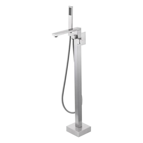 ALEASHA Single Handle Waterfall Free Standing Brass Bathtub Faucet with ...