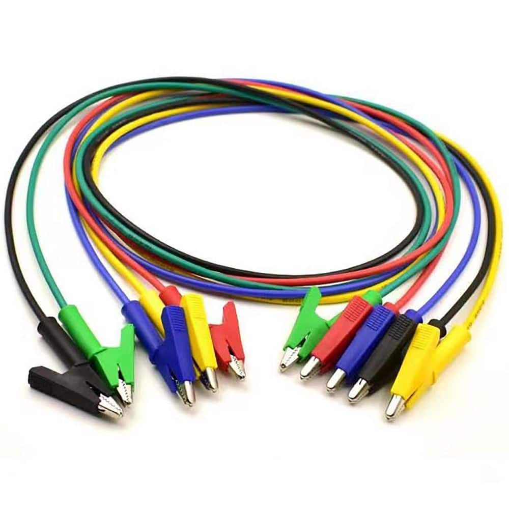 Lukyamzn 5-Piece Heavy Duty 14AWG Silicone Alligator Clips Test Leads 6 ...