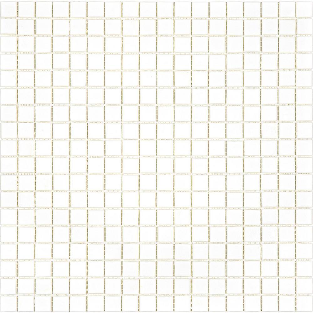 Apollo Tile Skosh 4" x 6" Glossy Baby Powder White Glass Mosaic Uniform ...