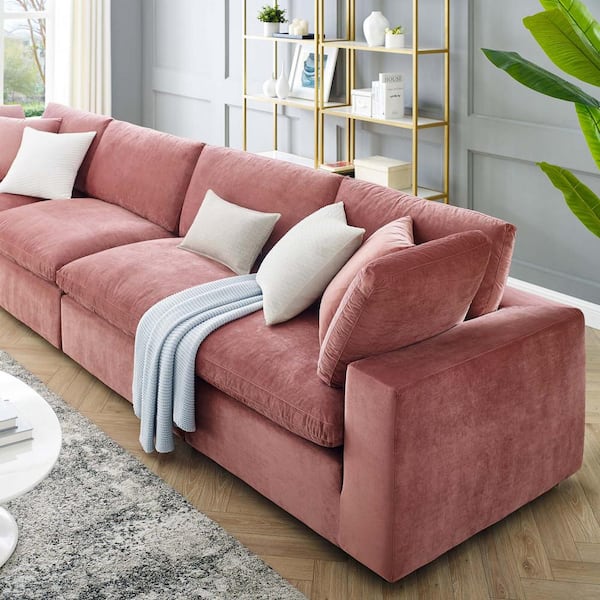 Overstuffed velvet sofa store