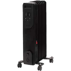 Konwin 1500-Watt Black Indoor Electric Oil-Filled Radiator Convection ...