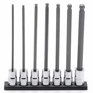 Stark SAE Ball End Long Standard Allen Hex Bit Socket Set (7-Piece ...
