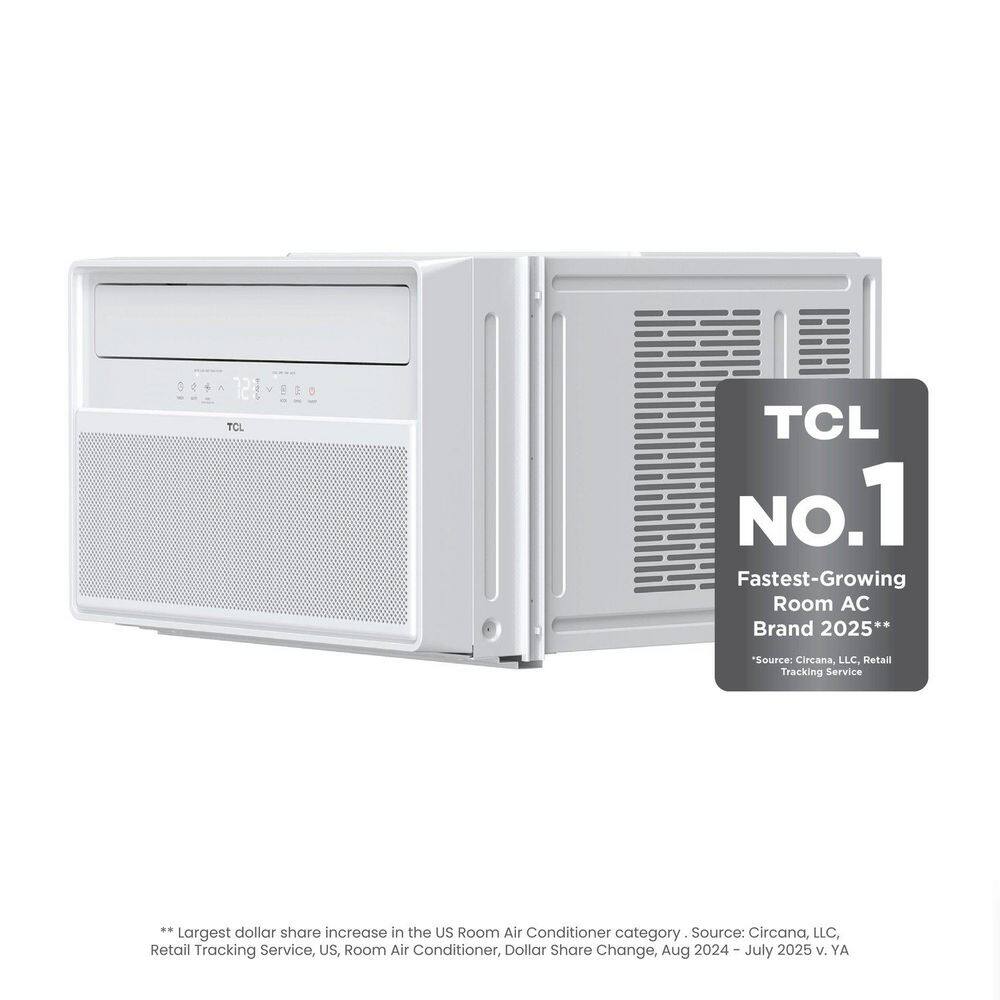 TCL Q-Series 12,000 (DOE) BTU 115-Volt Smart Inverter Window AC Cools ...